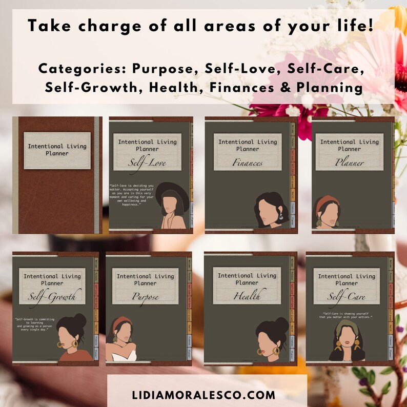 Intentional Living Digital Planner, Yearly Planner, Life Planner, Brown ...