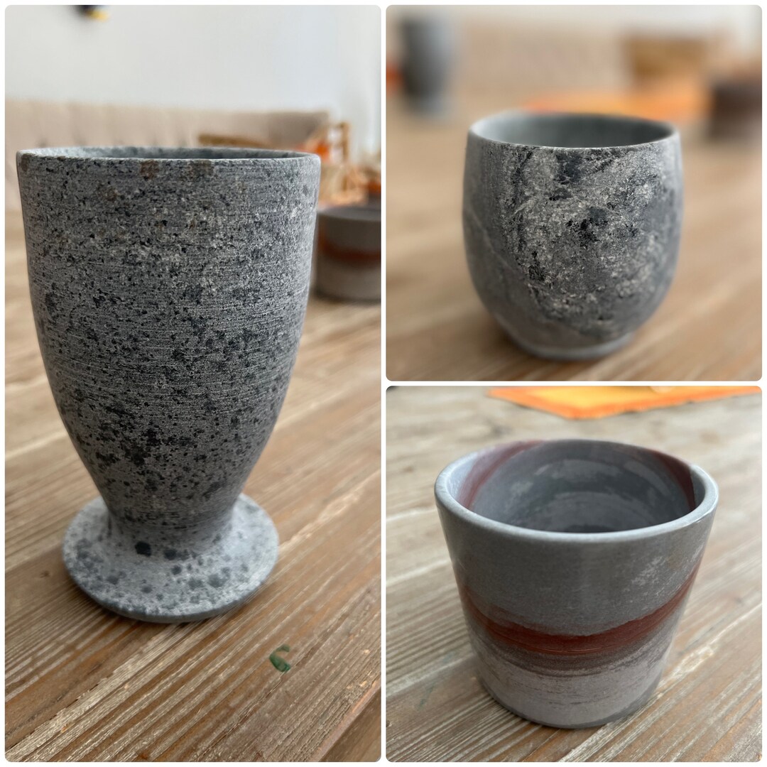 Natural Soapstone Cups – Rustic Eco Drinkware for Whiskey, Wine, and ...