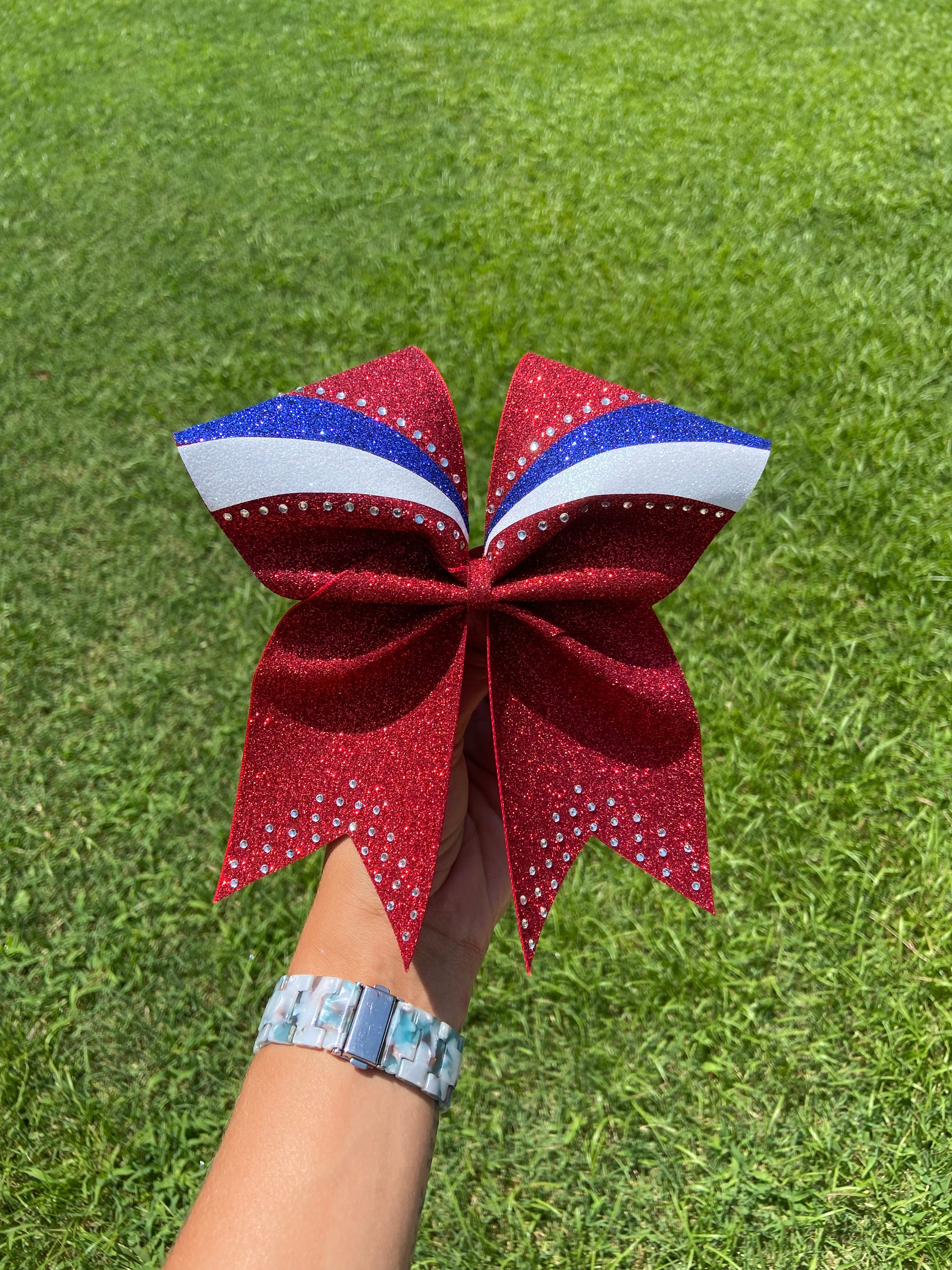 Loop Burst Glitter Cheer Bow With Rhinestones - Etsy
