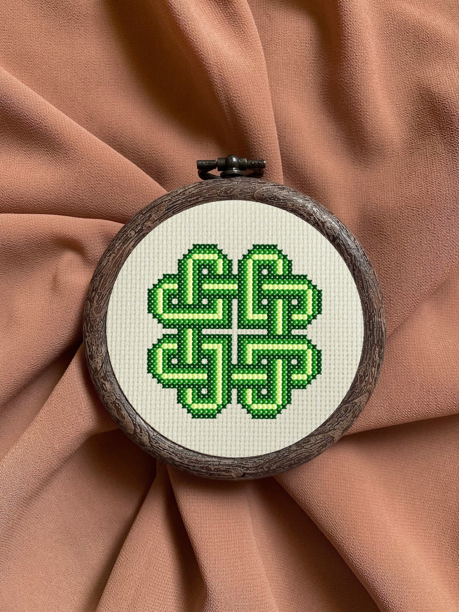 Celtic Heart Clover Knot Cross Stitch Design I Irish Gaelic Pattern ...