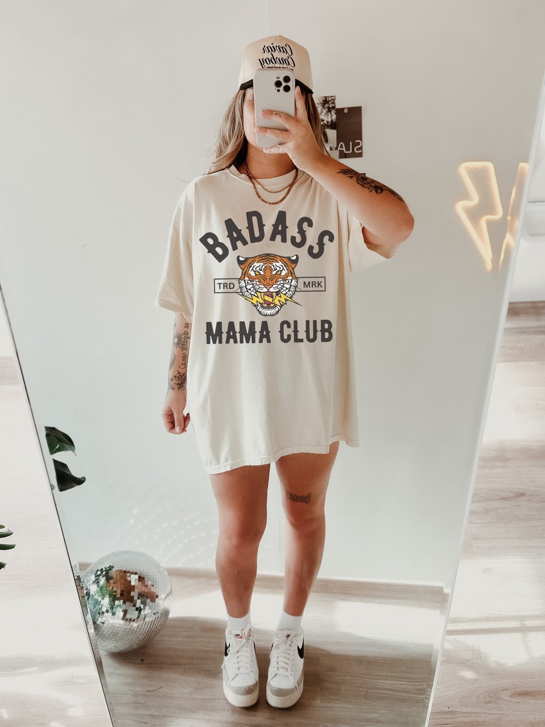 Bad Ass Mama Club Tiger Graphic Tee, Vintage Style Comfort Colors Shirt ...