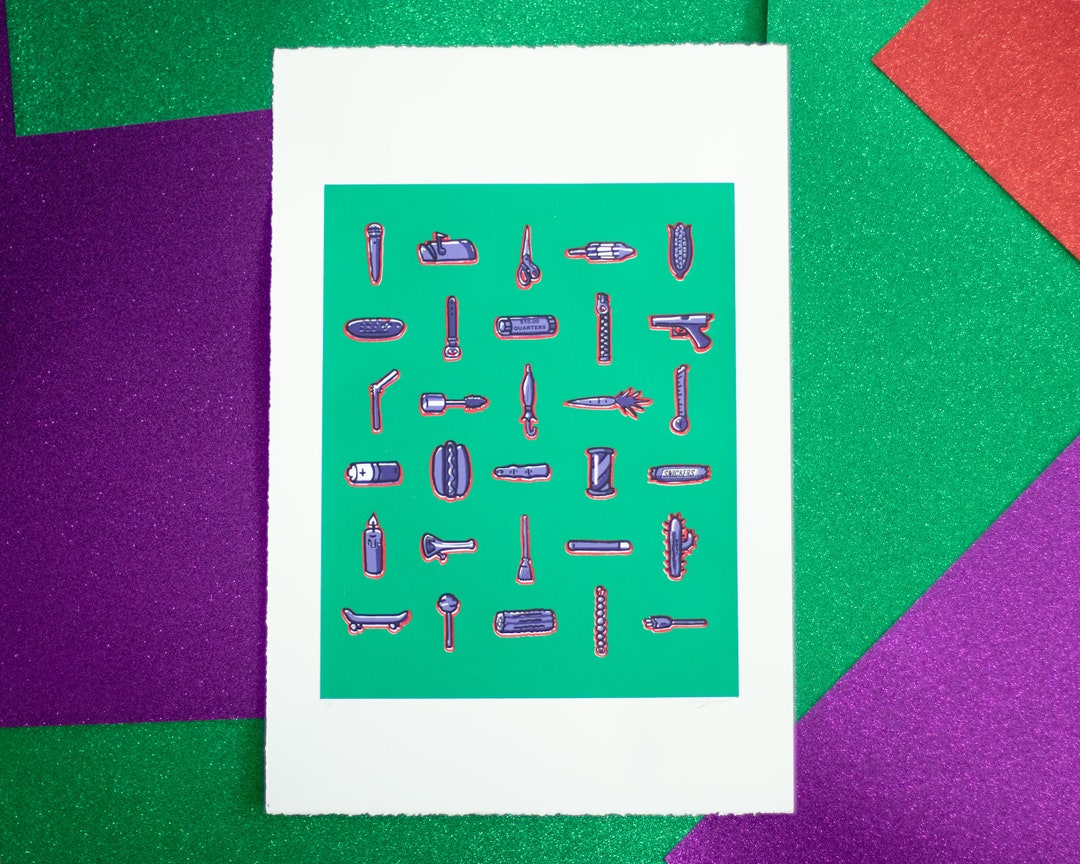 LIMITED EDITION Phallic Objects Pop Art Silk Screen Print With ...