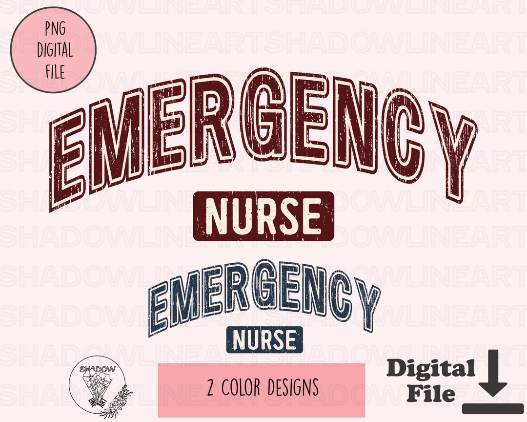 Emergency Nurse Svg Files for Cricut Digital Download Png for - Etsy