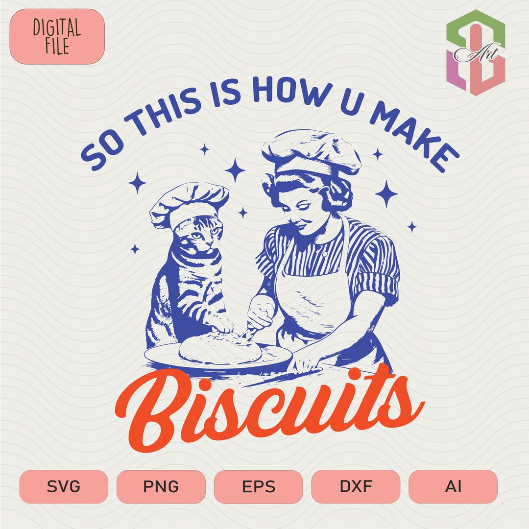 Cat Biscuits Svg Trendy Vintage Retro Cat Lover Svg Files for Cricut ...