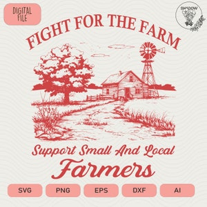 Retro Fight for the Farm SVG Vector Graphics Vintage Farmer PNG for ...