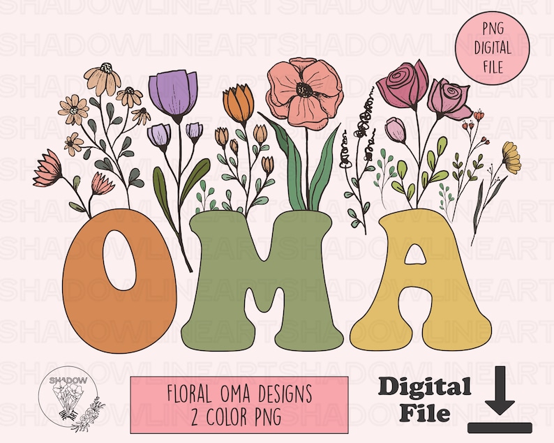 Oma Svg Mothers Day Svg Files for Cricut Grandma Digital - Etsy Canada