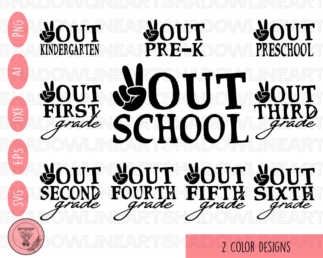 Peace Out School SVG Bundle Last Day of School Quotes SVG Files for ...