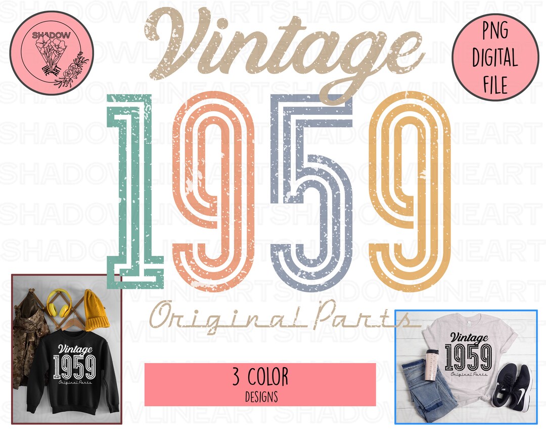 1959 Birthday PNG Retro Design, 64th Birthday Digital Download, Vintage ...