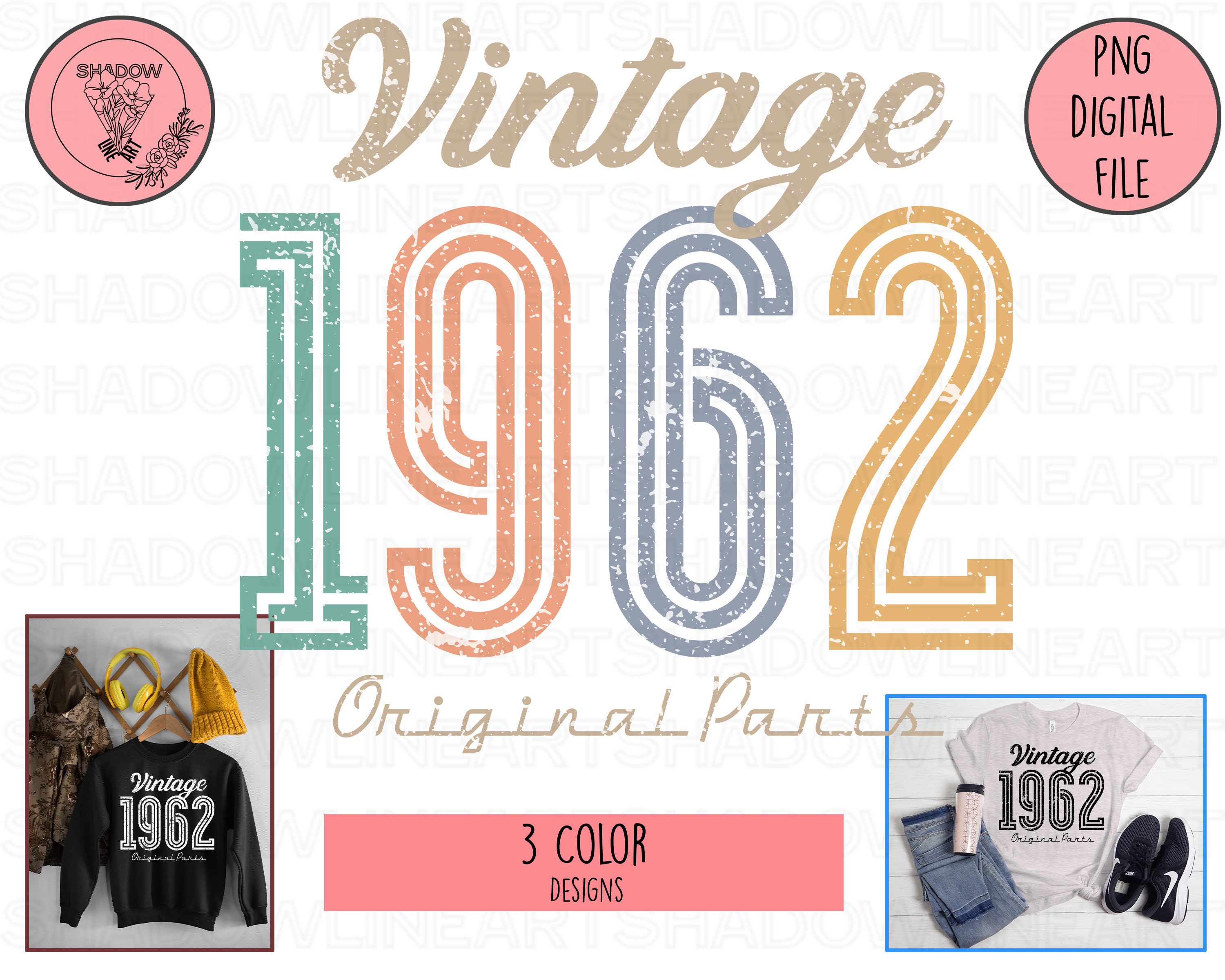 Awesome Since 1962 PNG 60th Birthday PNG 60 Year Old PNG 1962 Retro ...