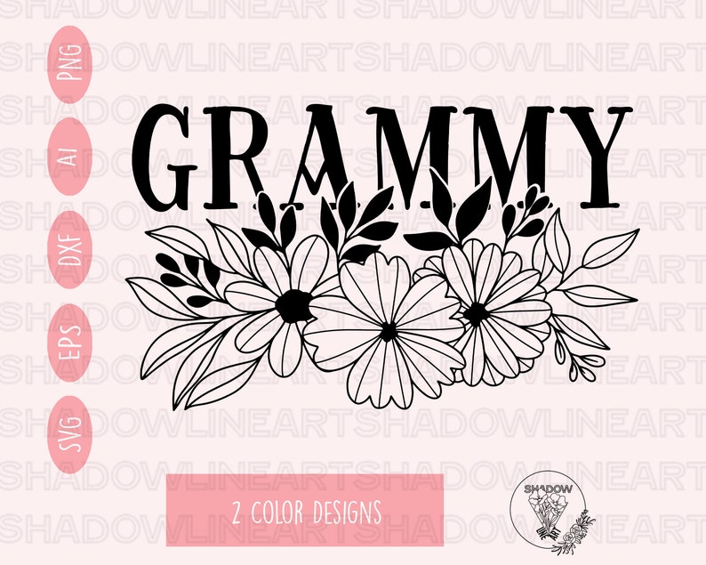 Floral Grammy SVG: Cricut-ready Flower Design (digital Download) - Etsy