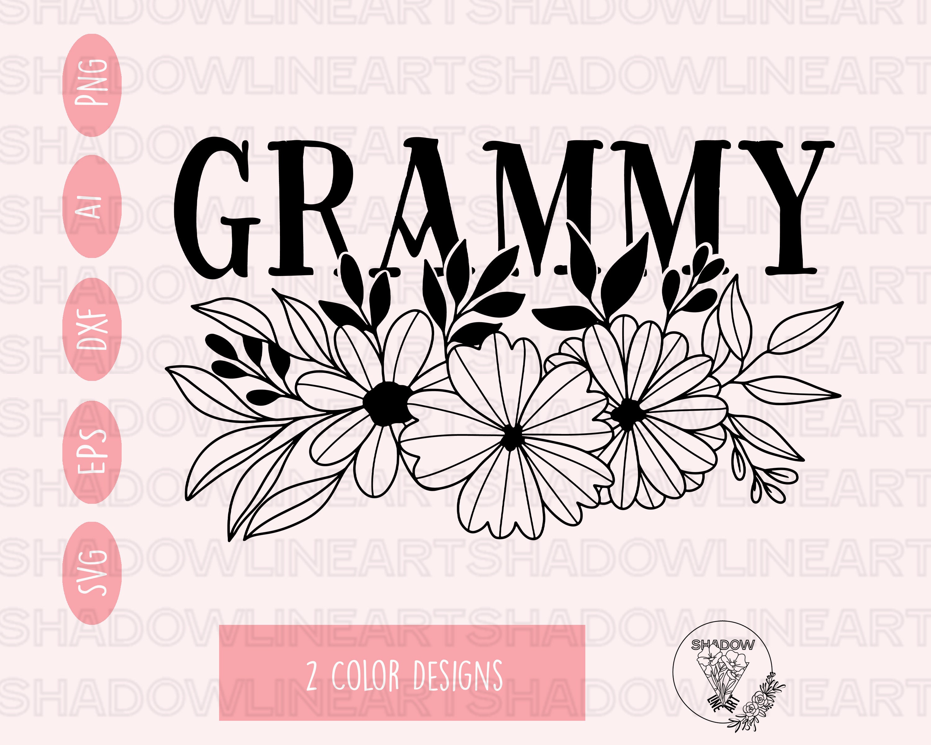 Floral Grammy SVG: Cricut-ready Flower Design (digital Download) - Etsy