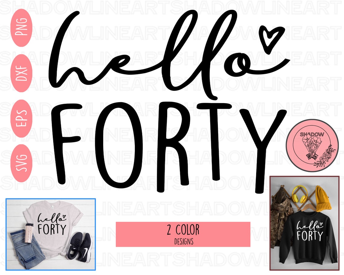 Hello Forty Svg Hello Forty Png 40th Birthday Svg 40th - Etsy
