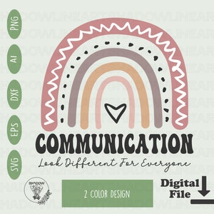 Rainbow Communication Png Svg Speech Therapy Appreciation Png - Etsy