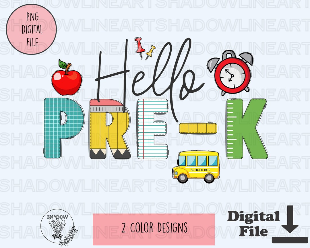 Hello Preschool Svg Pre K Svg Files for Cricut Back to School Png for ...