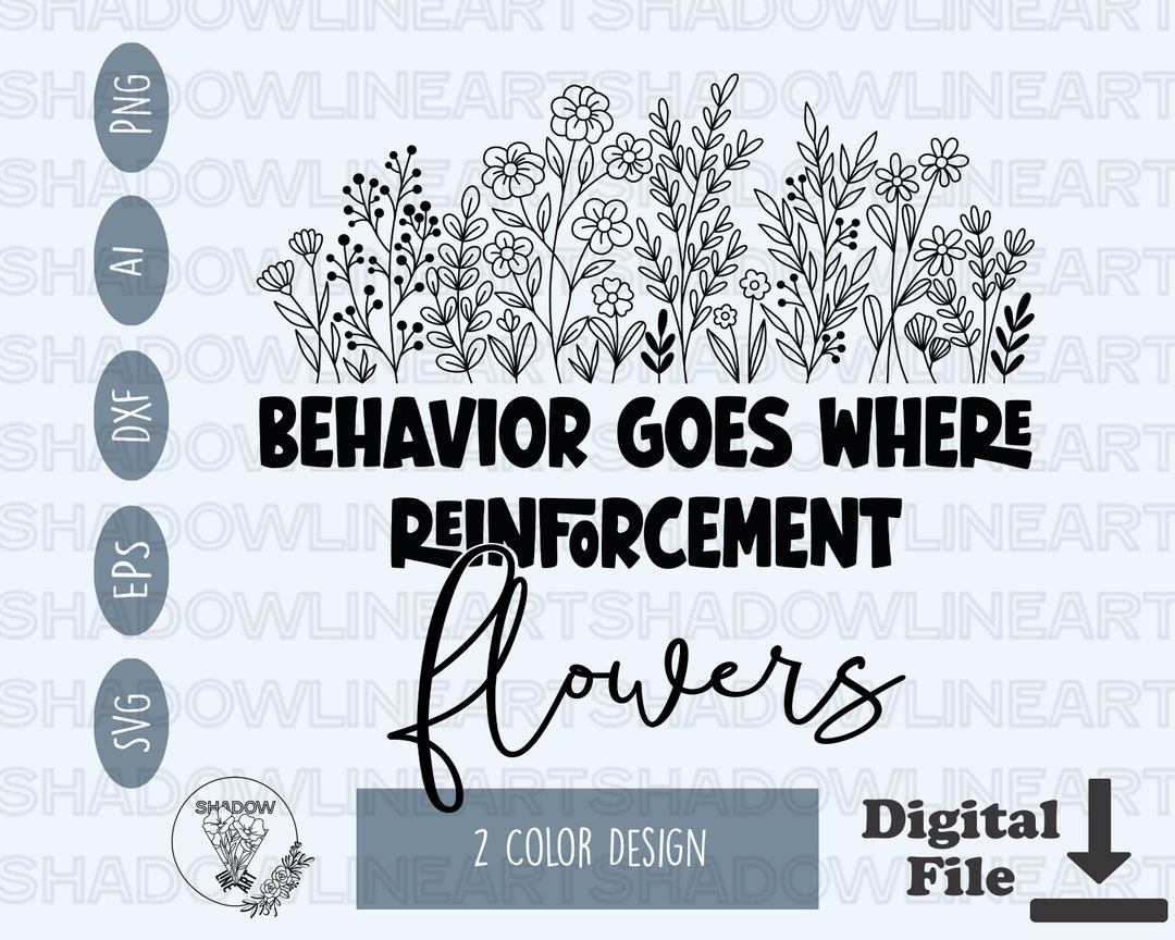 Behavior Reinforcement Flowers SVG: ABA Therapist Cricut File (digital ...