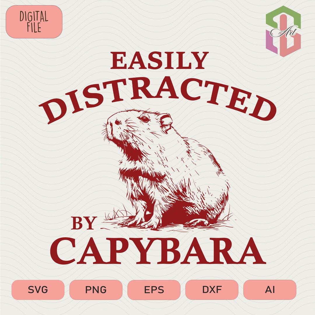 Easily Distracted by Capybaras Svg Files for Cricut Capybara Png for ...