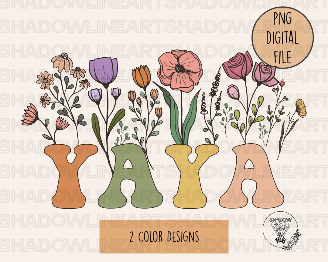 Yaya Png • Floral Yaya Png for Sublimation • Instant Download - Etsy