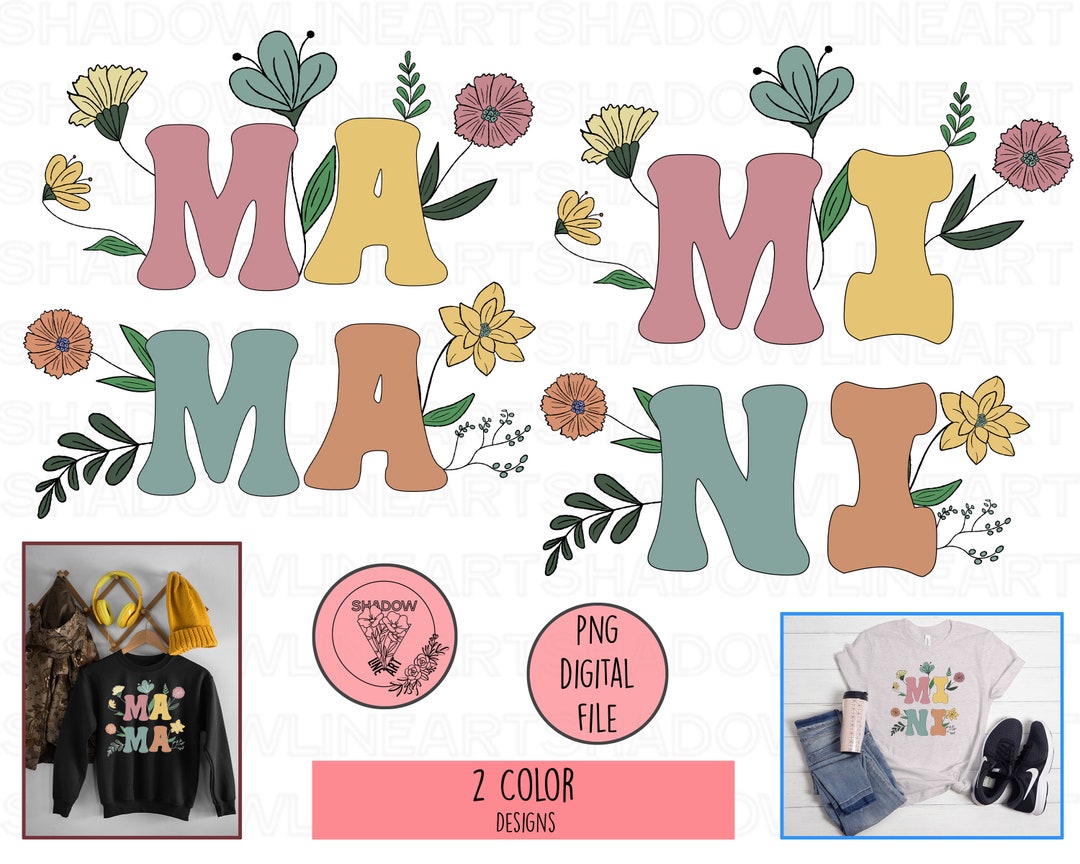 Mama Mini Floral Png, Mama Mini Retro Png, Mama Mini Matching Png, Mom ...