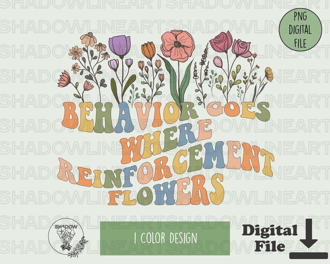 Behavior Goes Where Reinforcement Flowers Png Digital Download Aba ...