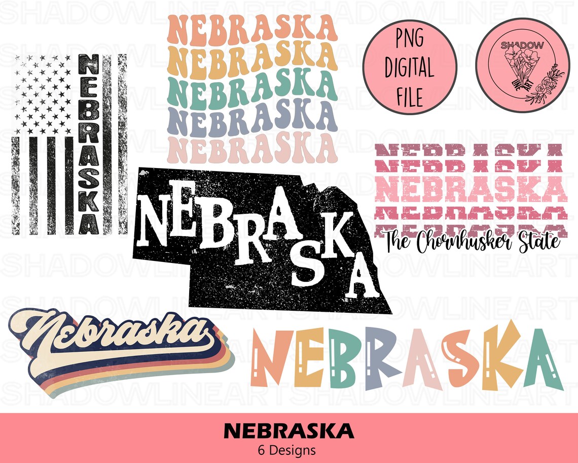 Nebraska Bundle Png Nebraska Retro Pngnebraska State - Etsy