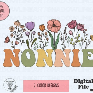 Nonnie Floral PNG: Grandma Sublimation Design (digital Download) - Etsy