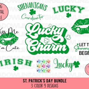 St. Patrick's Day Bundle Png, Shamrock Png, Lucky Png, Irish Svg, Lucky ...