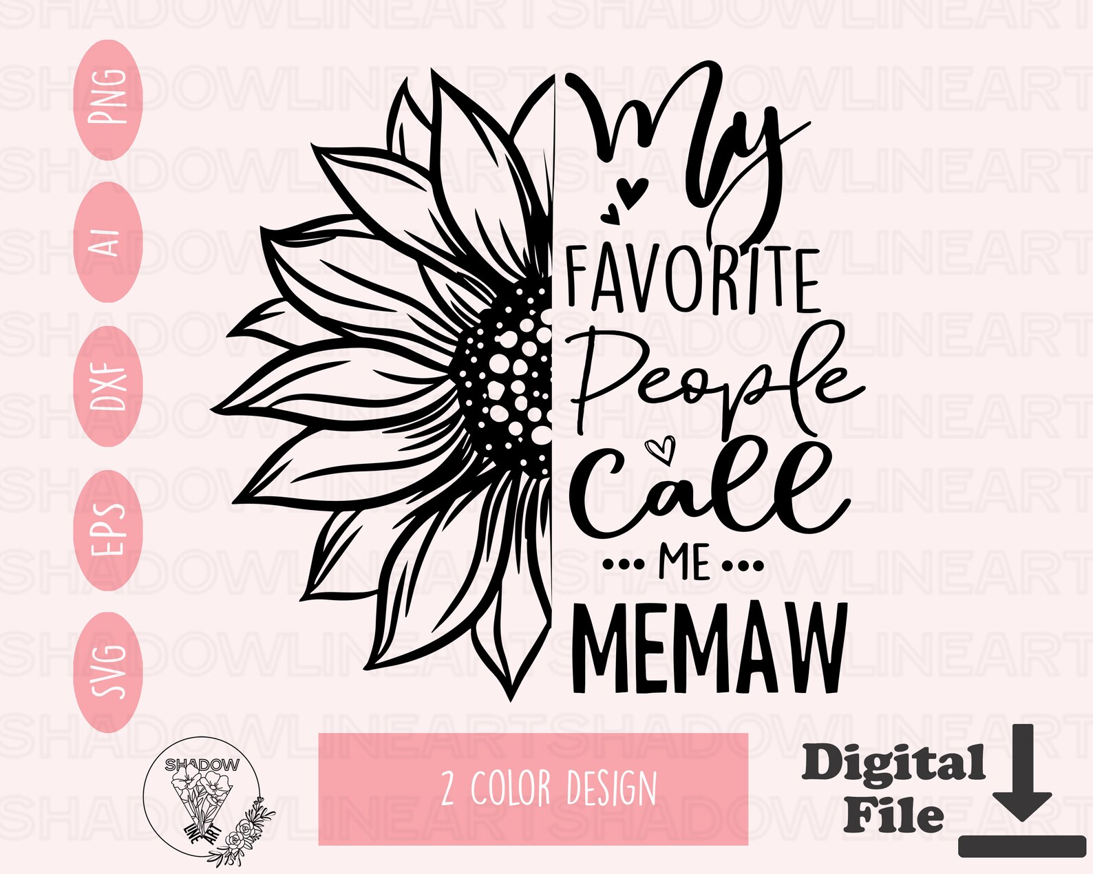 Memaw Svg Grandma Svg Files For Cricut Memaw T Digital Etsy