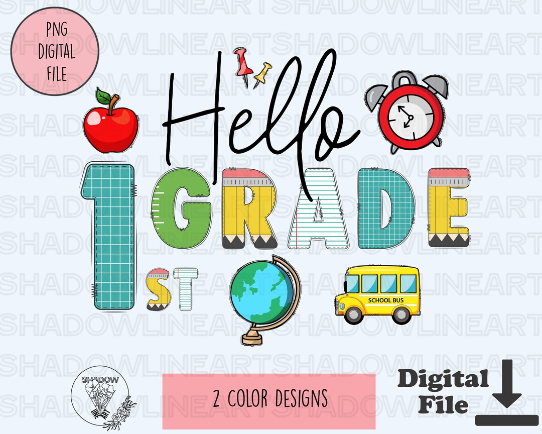 Hello 1st Grade Svg Back to School Svg Files for Cricut 1st - Etsy