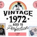 Vintage 1972 Png, Aged to Perfection Png, 50th Birthday Png, Digital ...