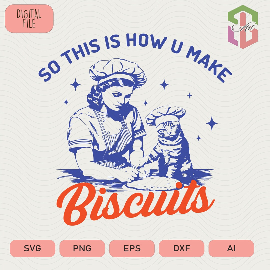 Cat Biscuits Svg Vintage Retro Cat Lover Svg Files for Cricut Instant ...