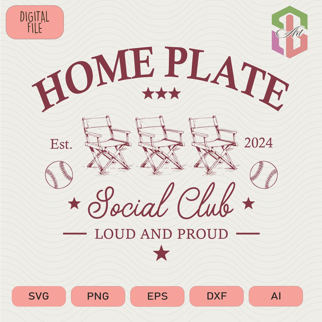 Home Plate Social Club Svg Files for Cricut Baseball Mama Png for ...