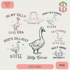 Goose Png Bundle Silly Goose Clipart Png for Sublimation Instant ...