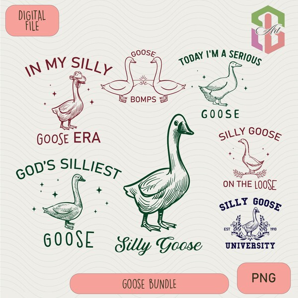 Silly Goose Clipart - Etsy