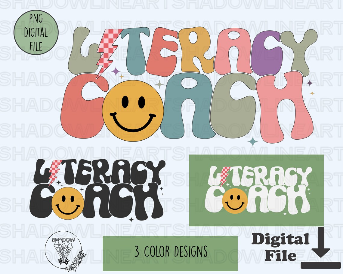 Literacy Coach PNG, Reading Teacher Design (digital Download) - Etsy