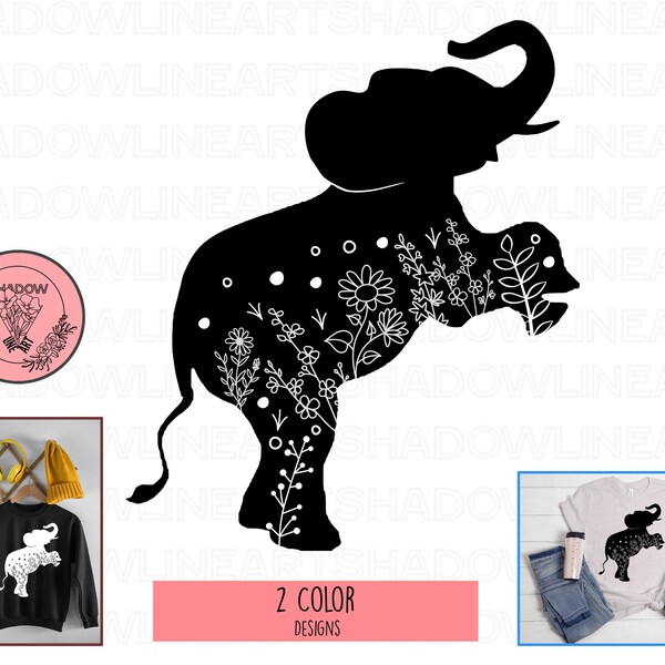 Floral Elephant - Etsy