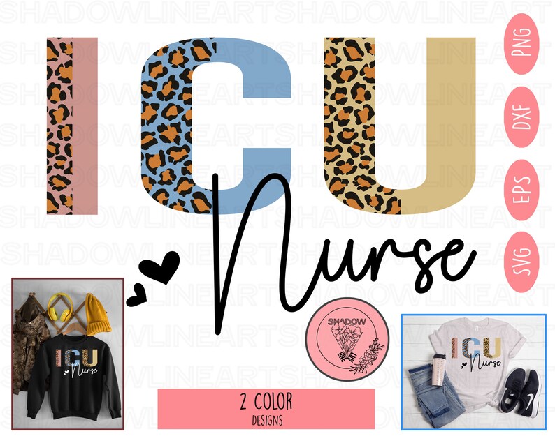 Icu Nurse Svg Half Leopard Nursing SVG Files for Cricut - Etsy