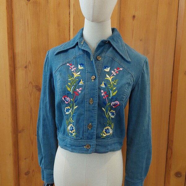 Embroidered Cropped Jacket - Etsy