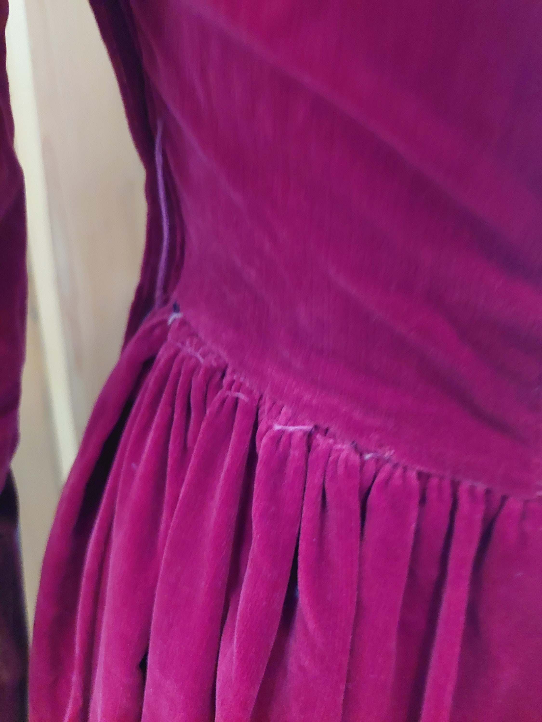 40s Burgundy Red Velvet Long Gown Sweetheart Dress - Etsy