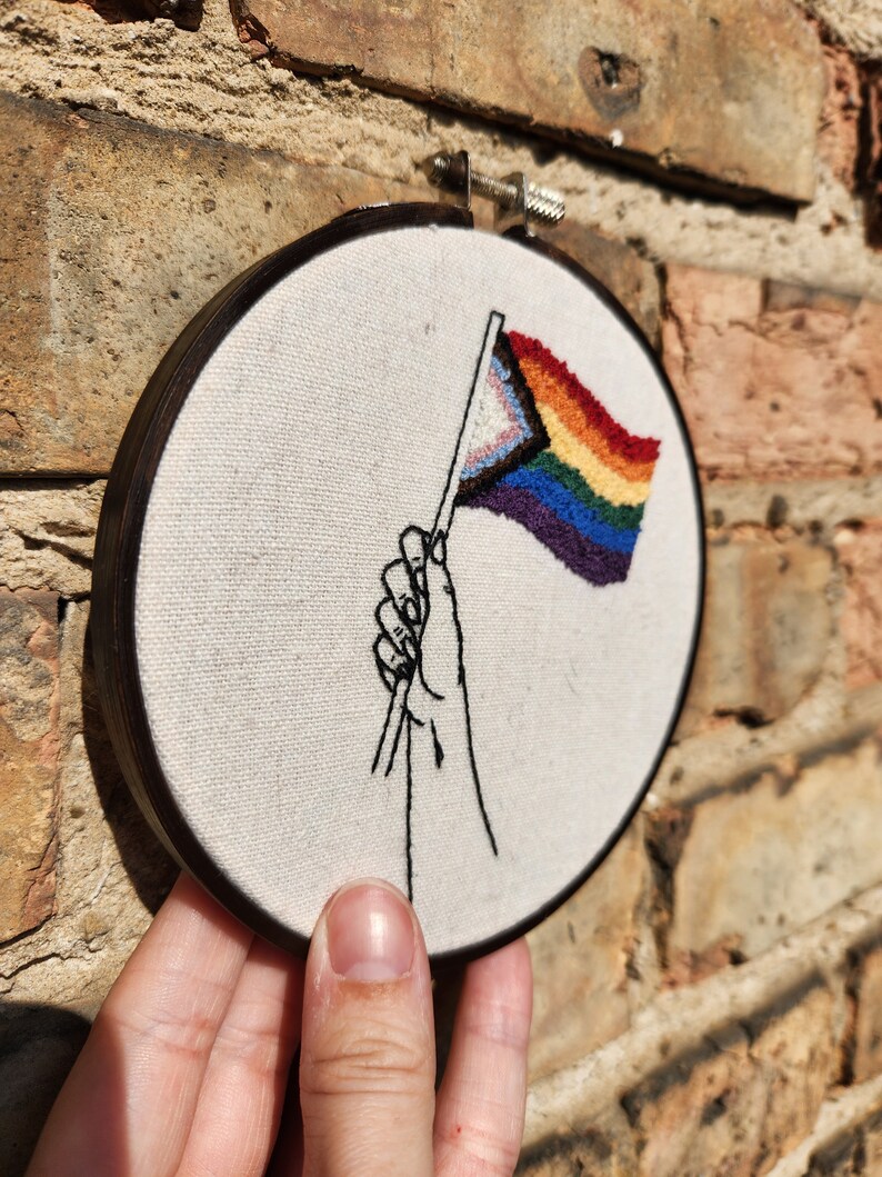 Embroidered Custom Pride Flag - Etsy