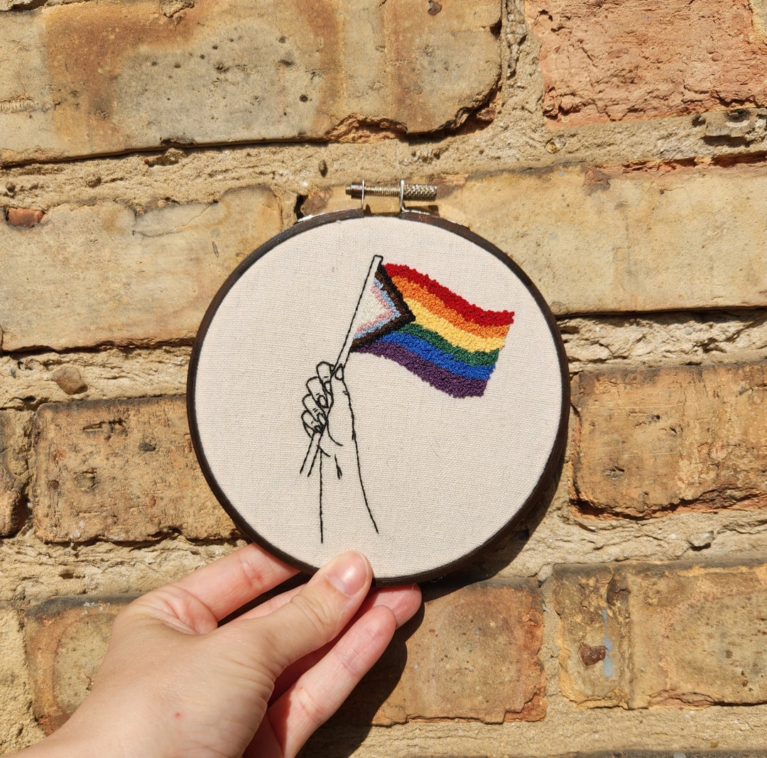 Embroidered Custom Pride Flag - Etsy