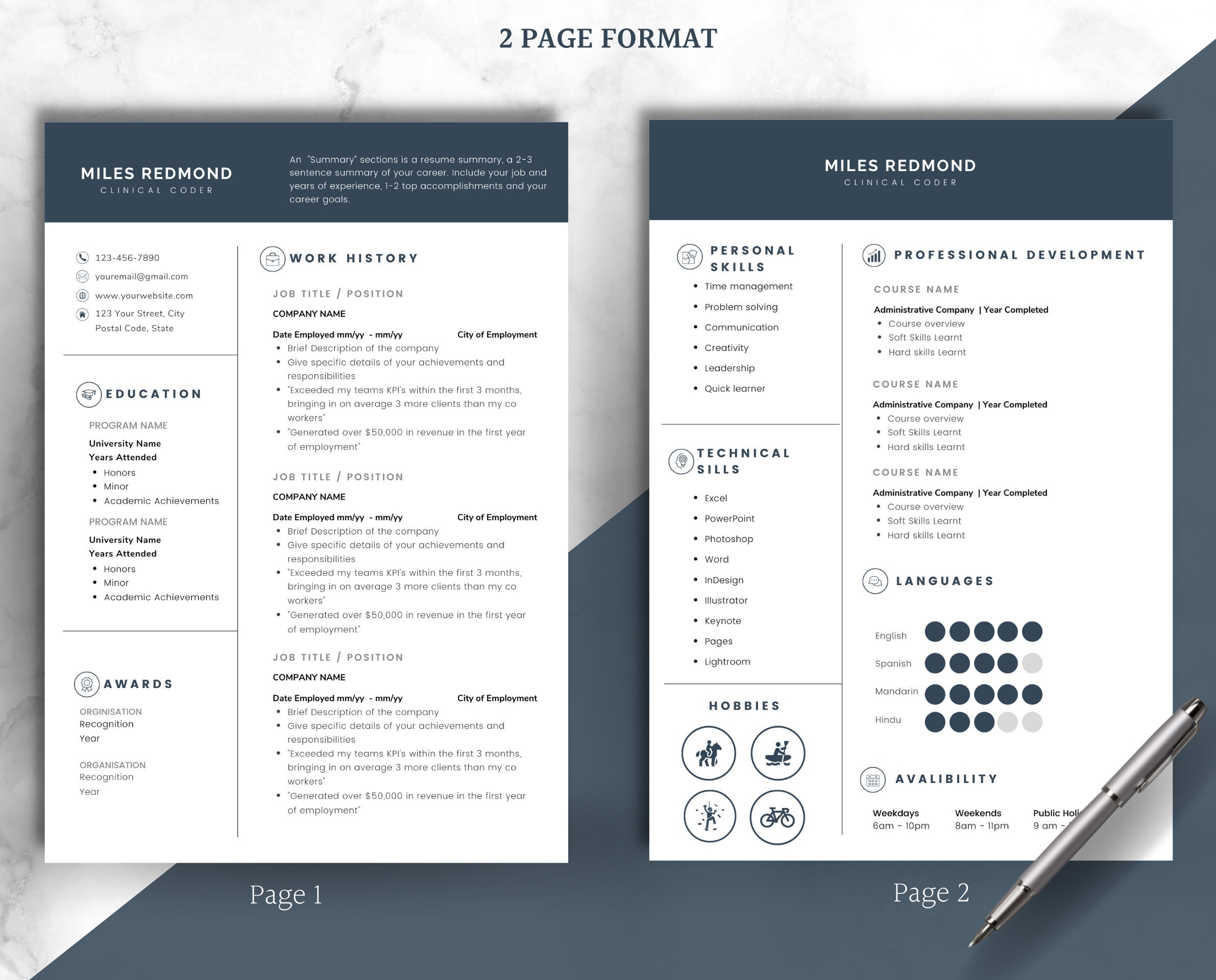 CV Template, Cover Letter and References Simple and Clean Resume Design ...