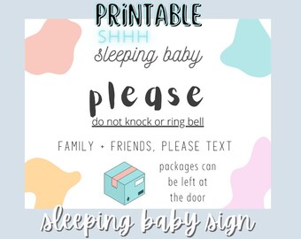 Printable Please Don't Knock Baby Sleeping and Don't Kiss the Baby Sign ...
