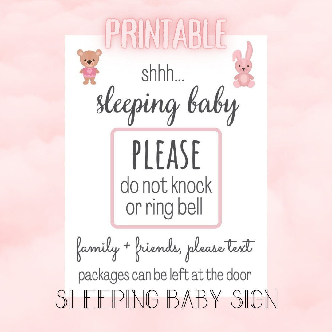 Printable Baby Sleeping Sign - Etsy
