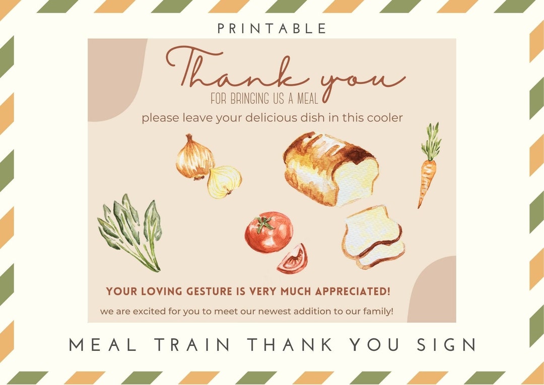 Printable Meal Train Sign - Etsy