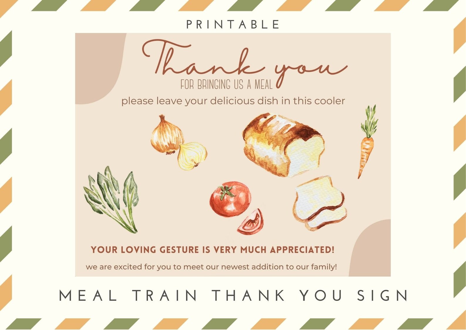 Printable Meal Train Sign - Etsy
