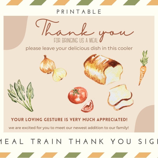Printable Meal Train Sign - Etsy