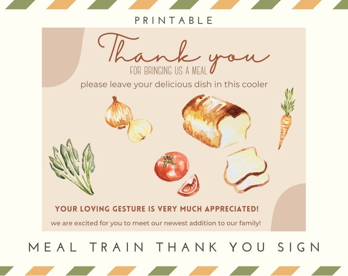 Printable Meal Train Sign - Etsy