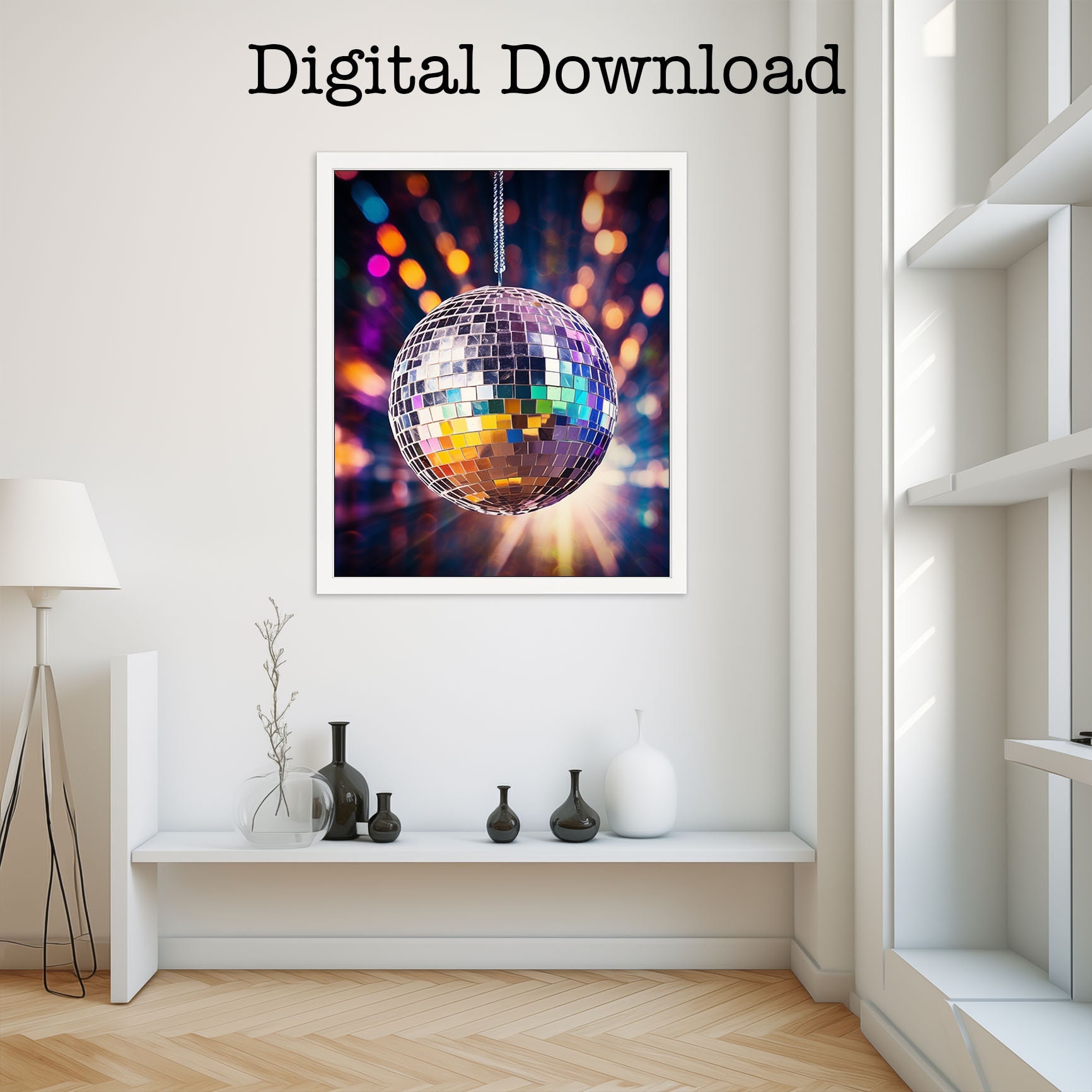 Disco Ball Decor. Disco Ball Wall Art. Love Live Disco! Digital ...