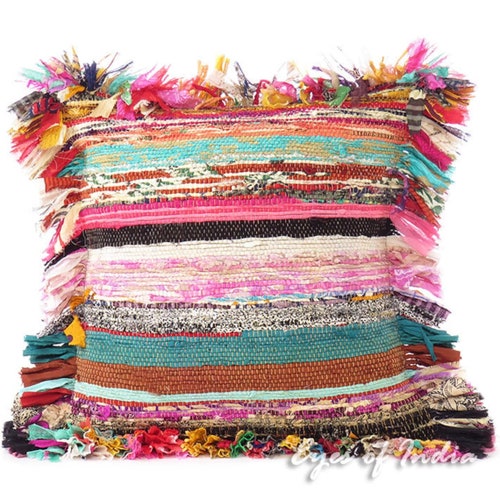 Colorful Boho Pillow Cover Rug Pillow Indian Bohemian Pillow - Etsy