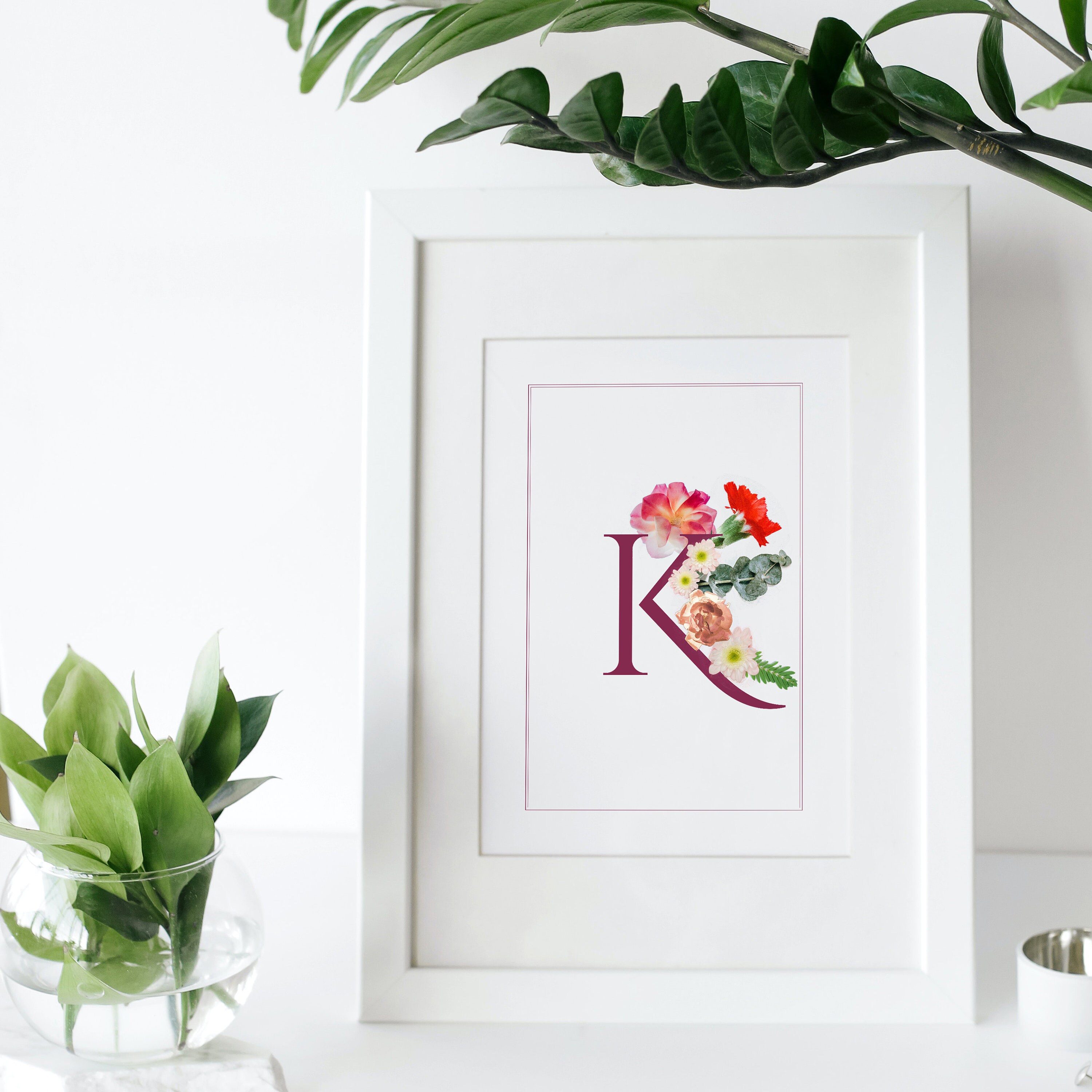 Printable Floral Letters in 5 Different Colors Ideal for Wall - Etsy